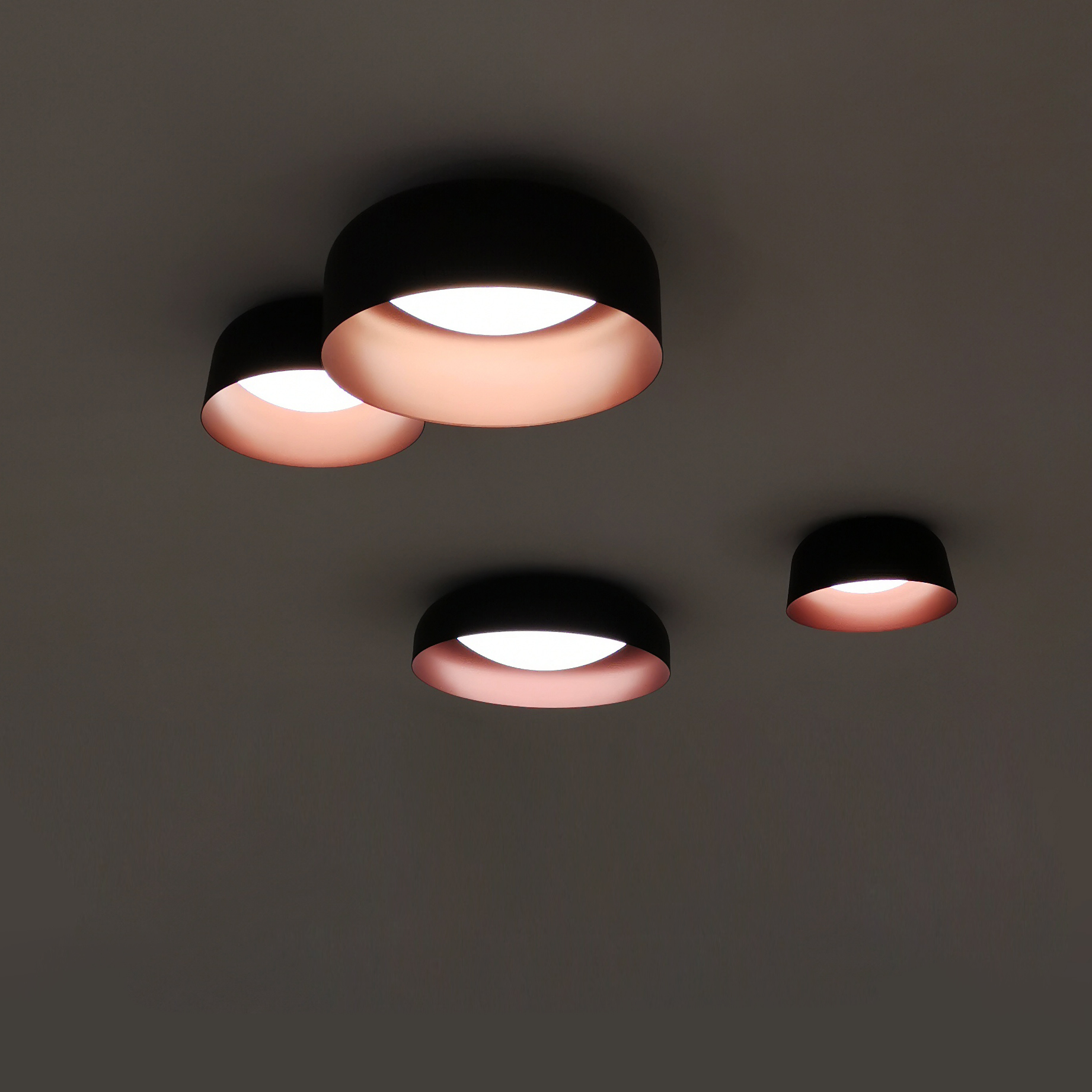 Simple Round Modern Metal Black Grey Mounted Ceiling Light (KH815-7 ...